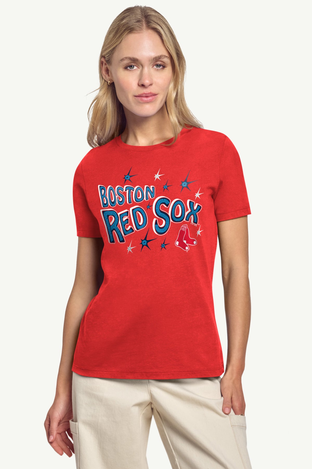 Womens Boston Red Sox Fireworks T Shirt | MLB | Starter
